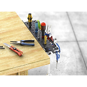 METALTER Wall Mount Tool Storage Rack, Screwdriver and Pliers Holder, Hand Tools Organizer, 17 inches, Black