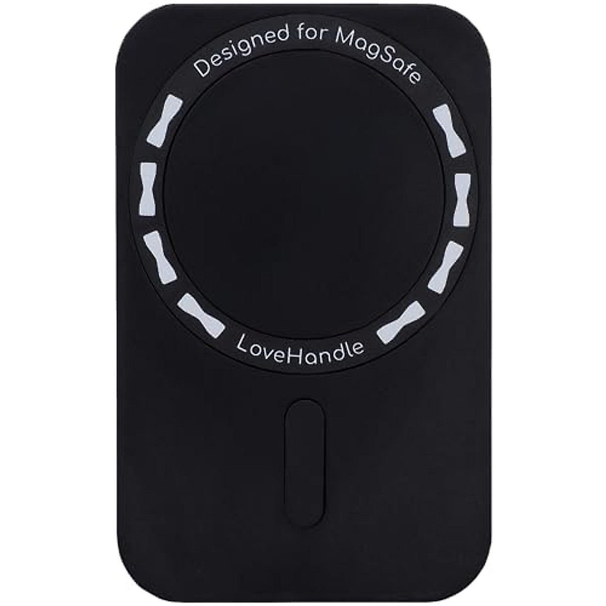 LoveHandle PRO MagSafe Compatible Phone Grip - Phone Strap - Phone Mount and Kickstand for Smartphone and Tablet - Black Silicone - Only for iPhone PRO Max 12/13/14 Models