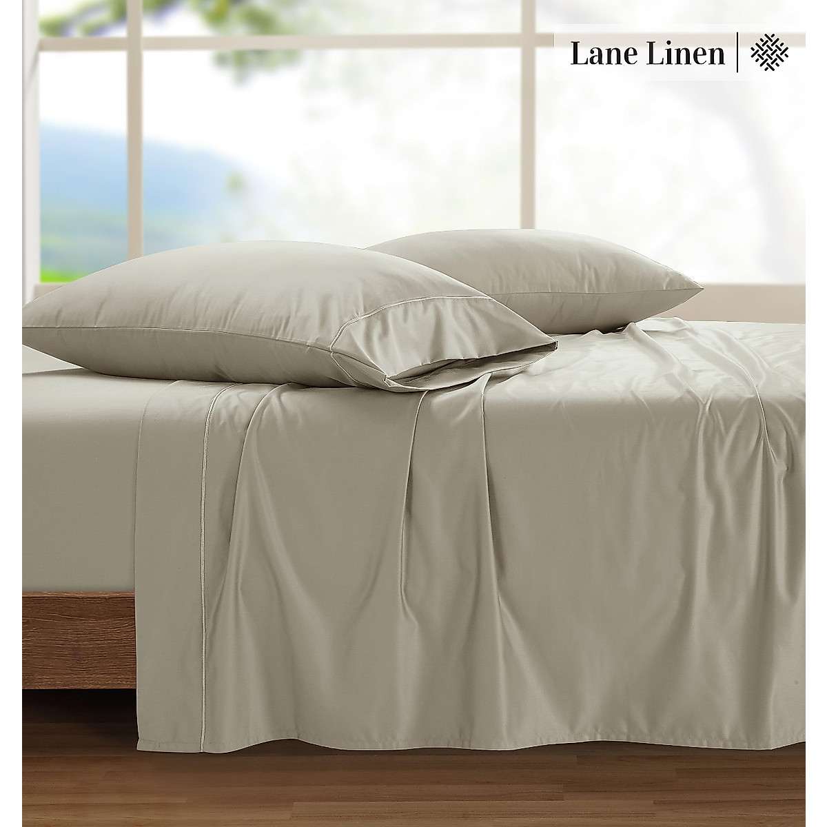 LANE LINEN 100% Egyptian Cotton Full Size Bed Sheets Set - 1500 Thread Count, 4 Pieces Set - Premium Sateen Weave Cotton Full Bed Sheets Set - 15" Deep Pocket Full Size Sheets Set - Linen