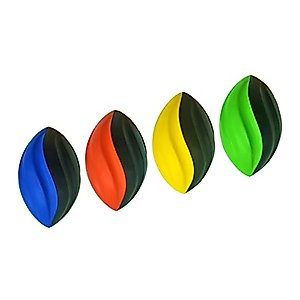 LMC Products 7" Spiral Mini Football for Kids 4 Pack - Kids Football - Foam Footballs for Kids - Soft, Small Footballs for Kids (Red, Yellow, Blue and Green)