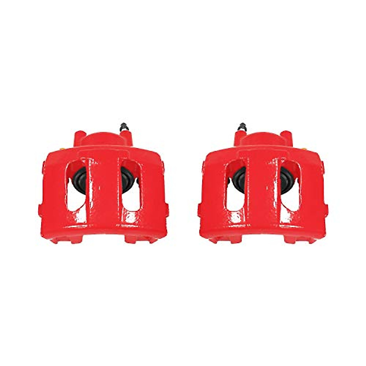 Power Stop S4339 Front Pair of High-Temp Red Powder Coated Calipers For 1991 - 2001 Jeep Cherokee Mid Size XJ | 1993- 1998 Grand Cherokee | 1990 - 2006 Wrangler [Application Specific]