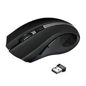 XBOSS L7 Bluetooth Wireless Optical Gaming 6 Button Mouse for Computer PC Mice with USB Adapter Mause for OS Windows Mac Linux Ps2 Ps3 pS4 Game Mouse Wireless(Black)