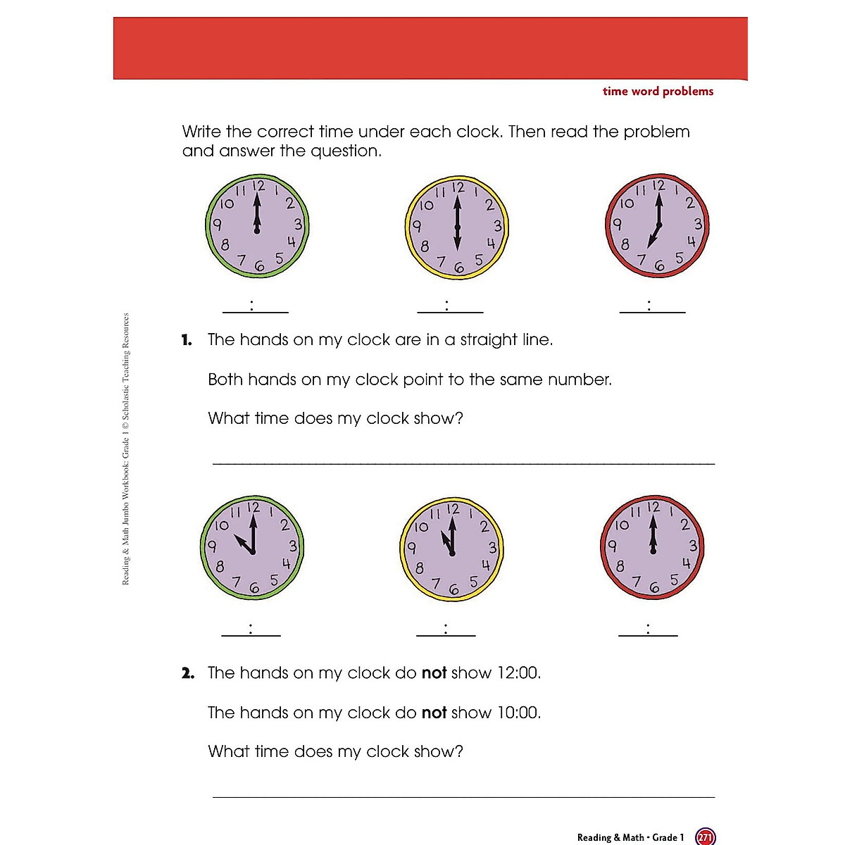 Reading & Math Jumbo Workbook: Grade 1