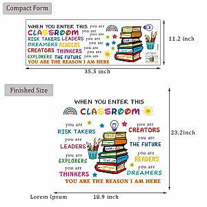 You Entry This Classroom Wall Art Sticker Peel and Stick Wall Decor Motivational Sticker Positive Saying Wall Decor for Nursery Kids Room Preschool Door Playroom Decor.