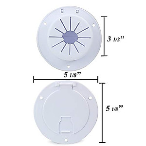 RV Camper Trailer Motorhome Power Cord Hatch Electrical Access Door White (White 5W)
