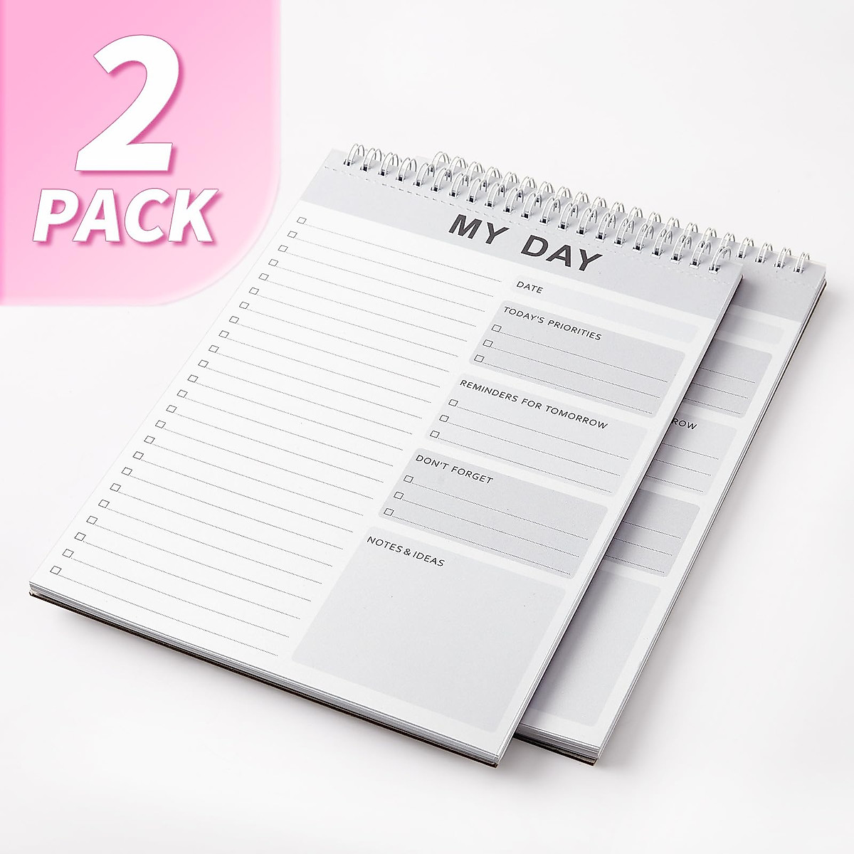 To Do List Notebook for work, 52 Sheets Tear-Off Planning Note Pad 7.5"×10.2", Office Planner, Daily Checklist Notebook, Desk Organization, Office Productivity (Grey)