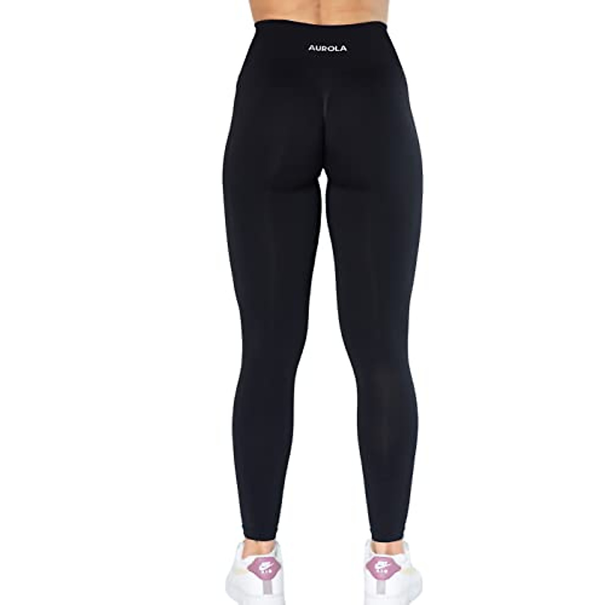 AUROLA Dream Collection Workout Leggings for Women High Waist Seamless Scrunch Athletic Running Gym Fitness Active Pants,Dark Black M