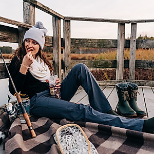 100% Merino Wool Everyday Knit Infinity Scarf - Winter Loop Scarf - Midweight Scarves for Women and Men - Black - One Size