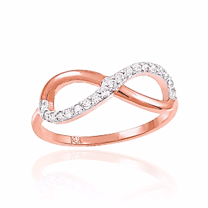 14k Rose Gold Infinity Ring with CZ (7)