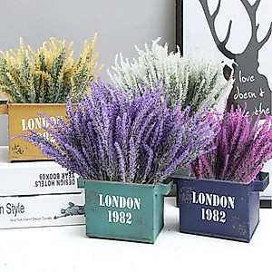 RECUTMS 8 Bunches Artificial Lavender Flowers for Outdoors Pieces to Make a Bountiful Flower Arrangement Nearly Natural Fake Plant to Brighten up Your Home Decor Party Wedding Garden Patio(Yellow)