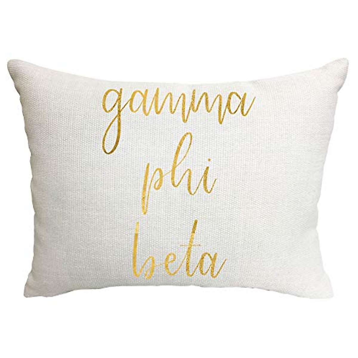 Sorority Shop Gamma Phi Beta Pillow – Gold Script Design, 12" x 16" Lumbar Pillow Sorority
