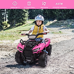 6V Electric Kids ATV Quad Ride-On Toy with MP3, USB, Lights - For 1-3 Year Old Boys and Girls