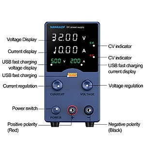 DC Power Supply Variable, Bench Power Supply with Precision Encoder Knob, USB Output Current Display, Adjustable Lab Power Supply with 4-Digits Display & Multi-Layer Circuit Protection (30V 10A)