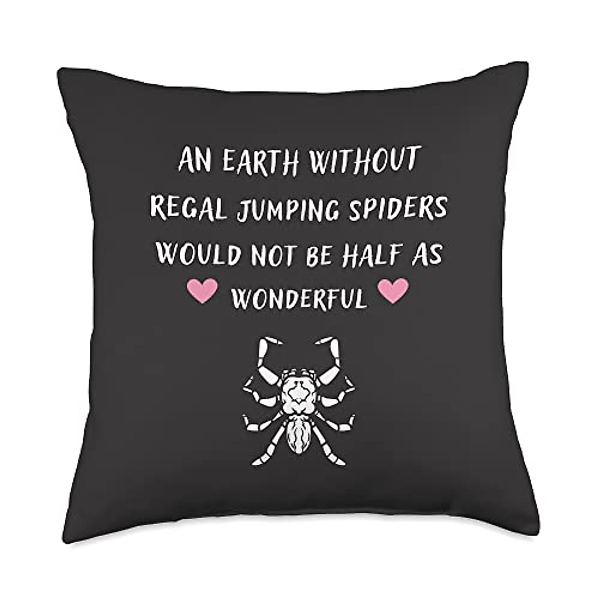 Regal Jumping Spider Merch An Earth Without Regal Jumping Spiders Throw Pillow, 18x18, Multicolor