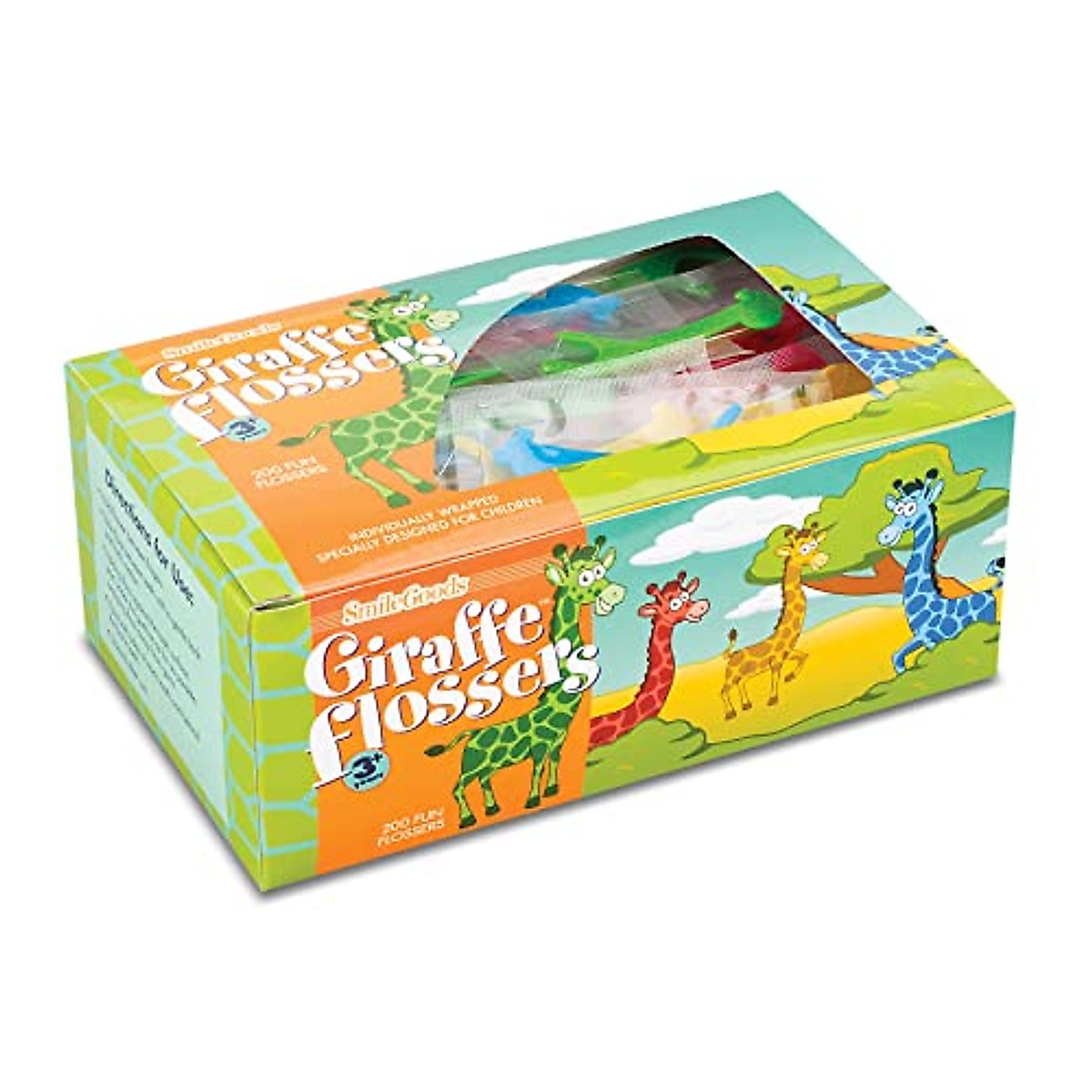 SmileGoods Giraffe Flossers, Individually Wrapped, Box of 200