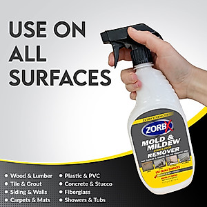 ZORBX Extra Strength M&M Stain & Odor Remover and Cleaner - All Purpose Cleaner Spray - Scrub Free Formula - Bleach Free Odor Remover for Carpet, Bathroom, Walls, Wood, Shower & Car - 24 FL Oz