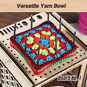 SGIBYN All-in-One Wooden Yarn Bowl for Knitting with Needle Tubes and Velvet Storage Bag.Multifunctional Knitting Tool, Wooden Yarn Bowl Knitting Bowl, Yarn Organizers and Storage.