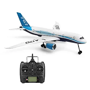 RKSTD RC Plane, 4 Channel RC Plane, 2.4Ghz RC Plane, Ready to Fly EPO Foam Material RC Glider with 6-Axis Gyroscope, Brushless Motor, Suitable for Beginners, Kids and Adults