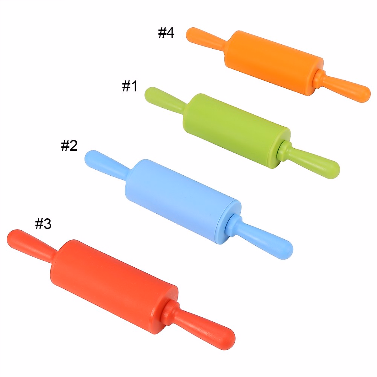 Non-Stick Silicone Rolling Pin Dough Rollers for Baking and Rolling Dough with Wooden Handle for Home Kitchen Children Cake 9 Inch(Red)