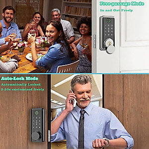 Stylrtop Fingerprint Deadbolt Lock with Glass Touchscreen Keypad,No-WiFi-Access, Keyless Electronic Biometric Lock for Entry Door (Satin Nickel)