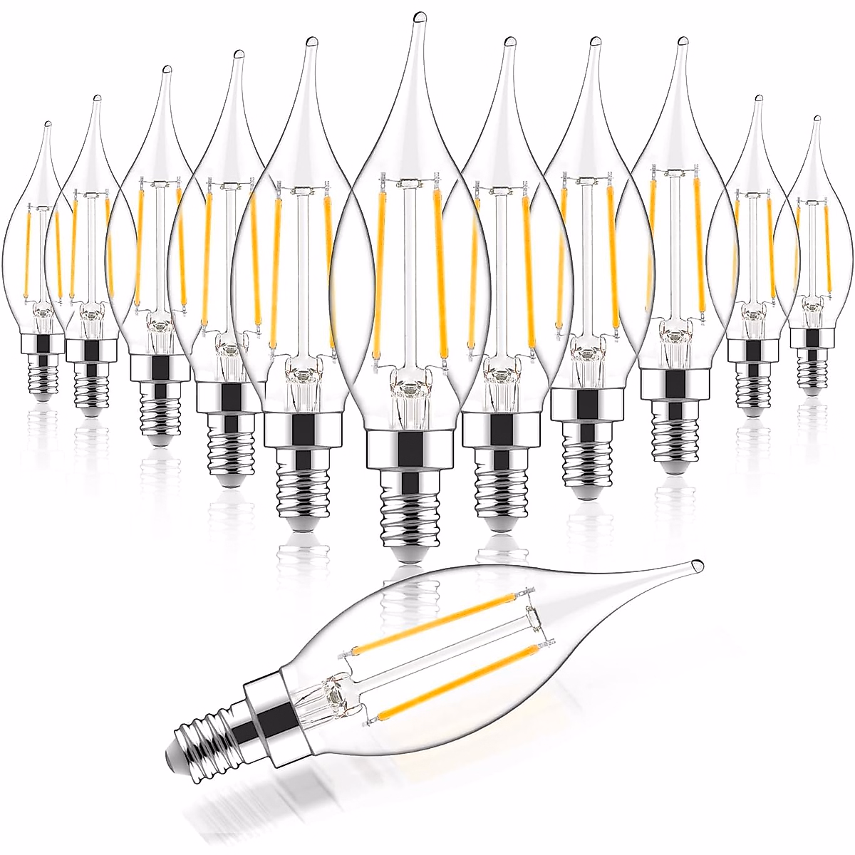 Sengled E12 Candelabra Bulb 60W Equivalent LED Chandelier Light Bulbs, 5W Dimmable E12 LED Bulb, 2700K Soft White 450LM Candelabra Base, Flame Tip Candle Light Bulbs, 12 Packs