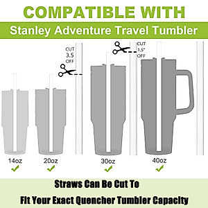 ZOFTBIGK Silicone Straw Replacement 40 oz for Stanley Adventure Travel Tumbler,6 Pcs Reusable Straws Silicone Straws with Cleaning Brush Compatible with Stanley 40oz Stanley Cup Stanley Water Jug.