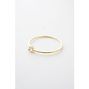 Honeycat Rose Quartz Crystal Point Ring in 18k Gold Plate | Minimalist, Delicate Jewelry (Gold 5)