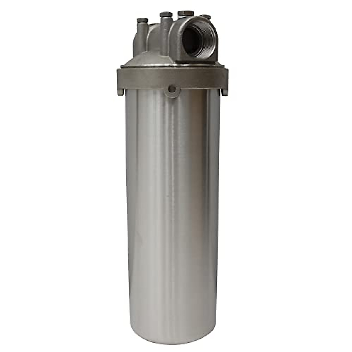 INTBUYING Heavy Duty Water Filter Shell Housing Whole House Water Purification of 304 Stainless Steel -10 inch Filter 1 inch NPT Inlet and Outlet with Bracket and Wrench Pin