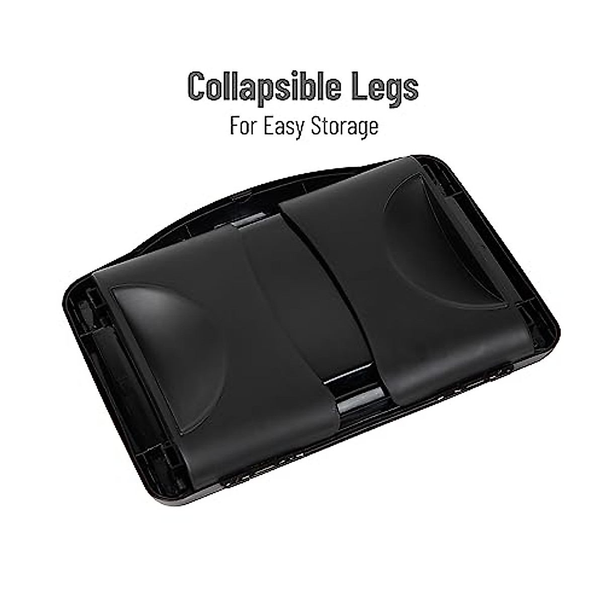 Mind Reader Anchor Collection, Portable Laptop Desk/Breakfast Table with Hinged Lid and Storage, 18.75" L x 11.25" W x 7.25" H, Black