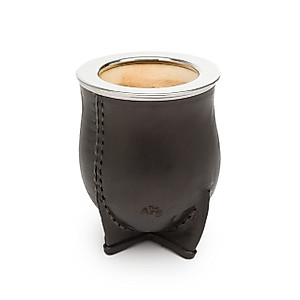 THEARG | Yerba Mate Gourd Set with Stainless Steel Straw | Handmade Leather Yerba Mate Cup and Bombilla Set from Argentina - Beach Essentials - Idea for Gifts | Travel Cup Mate - Taza para Mate