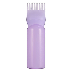 Root Comb Applicator Bottle, Empty Bottle Styling Tool Dyeing Shampoo Bottle, Hair Dye Applicator Brush Bottles Dyeing Shampoo Bottle(Purple)