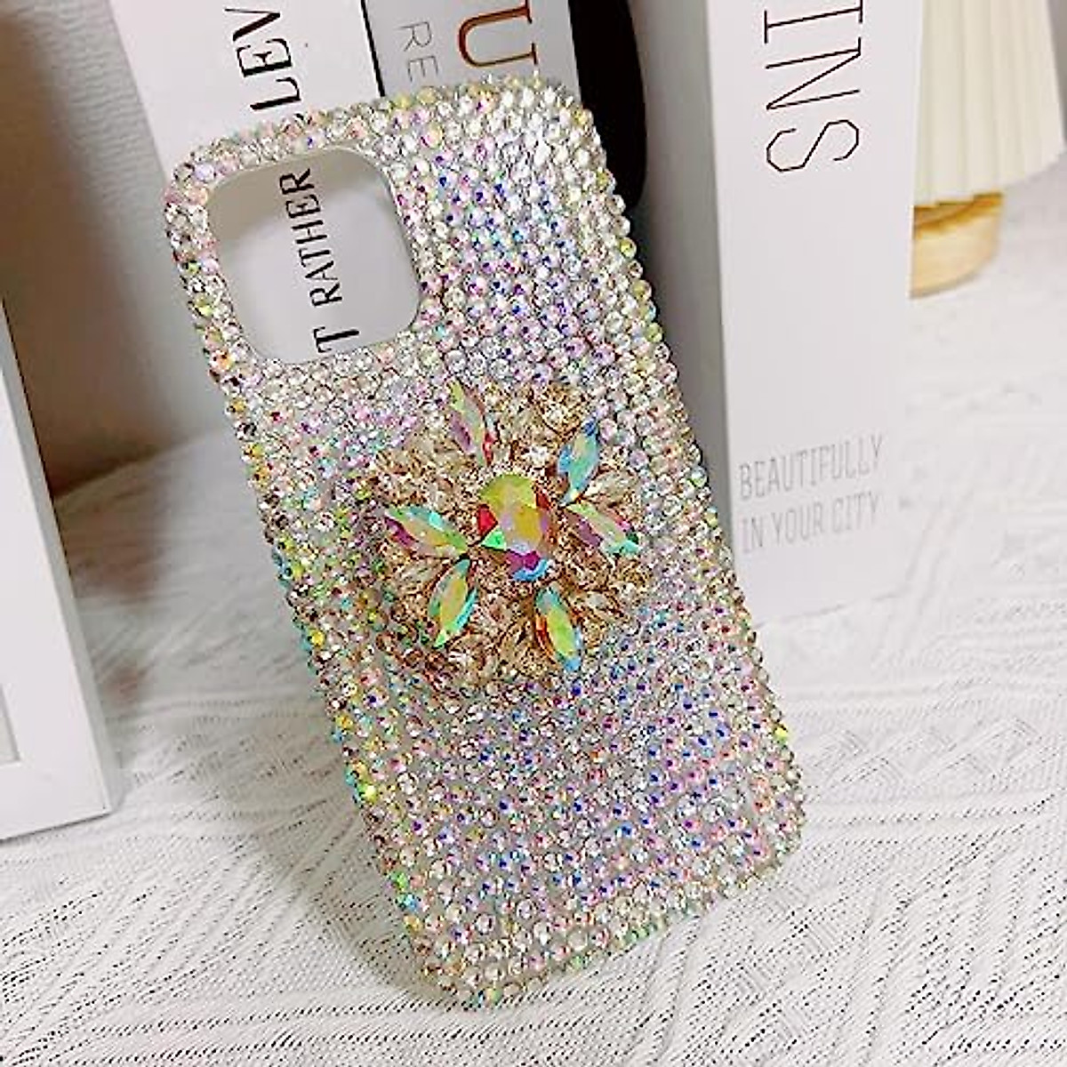 redecarie for Samsung Galaxy Note 10 Diamond Case,3D Handmade Luxury Bling Glitter Shiny Crystal Rhinestone Case with Holder Kickstand for Women Girls Kids Teens