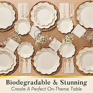 Sophistiplate Eco Friendly Bamboo Fiber Plates (Cream, 16/pkg Dinner)