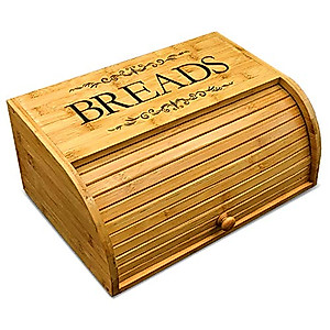Cookbook People Original Rolltop Bread Box Bamboo Storage Bin