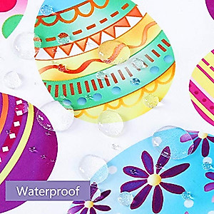 SoarDream Easter Tablecloth Rectangle 57x84 Inches Colorful Eggs Printed Table Linen Happy Funny Table Cover Spring Outdoor Party Table Decoration