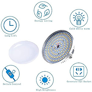 2Pack 85W Photography Light Bulb 2700-6400K Dimmable Tricolor LED Bulbs Spiral Softbox Bulb in E27 Socket for Photography Photo Video Studio Lighting Softbox