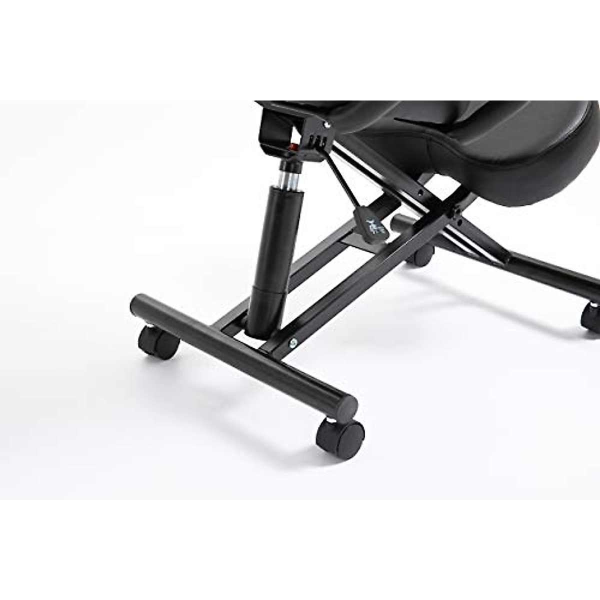 Beautiful Ergonomic Kneeling Chair with Thick Leather Cushions, Pneumatic Height Adjustment, Back Support, Side Handles, Back Pain Relief, Work from Home & Office, Black Stork [Updated August 2021]
