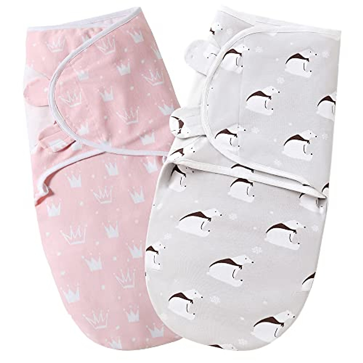 Adjustable Baby Girl Swaddle Blanket & Wrap for 3-6 Months, Organic Newborn Sleep Swaddle Sack with Baby-Friendly Hook & Loop Fatsener, Baby Swaddle Bag for Infant