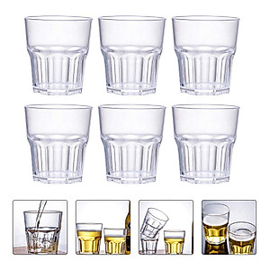 YARNOW 6pcs Whiskey Glasses Rocks Glasses Glasses Tumblers Bar Old Fashioned Cups for Drinking Beer Cocktails Glassware 35ml