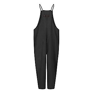 HUTJDHA Womens Plus Size Jumpsuits,Wide Leg Jumpsuits with Pockets Womens V-Neck Sling Jumpsies Plus Size