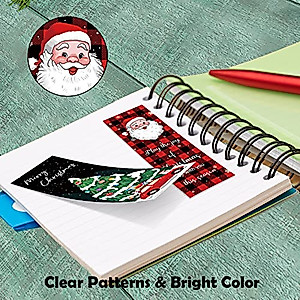 12 PCS Christmas Bookmarks for Book Lovers, Cute Book Markers for Kids Reading, Paper Book Mark, Printing on 2 Sides About Xmas Holiday Present