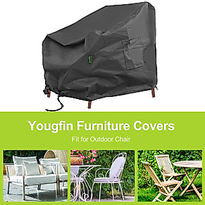 Yougfin 600D Outdoor Chair Covers, 2 Pack Lounge Chair Covers Waterproof, Heavy Duty Lawn Patio Chair Covers for Outdoor Furniture, 32"W × 37"D × 32"H