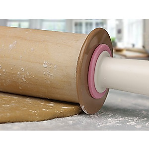 Bakelicious Adjustable Rolling Pin, Wood and Nylon, 12-Inch Barrel