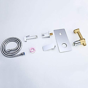 ifgswopq Handheld Toilet Bidet Faucet Sprayer Electroplating Square Bidet Spray Bathroom Floor Cleaning Shower Nozzle
