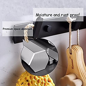 Coat Hooks Wall Mounted, Heavy Duty Coat Rack Wall Mount , Wall Hooks for Hanging Coats Hat Bags, Matte Black (4 Hooks)