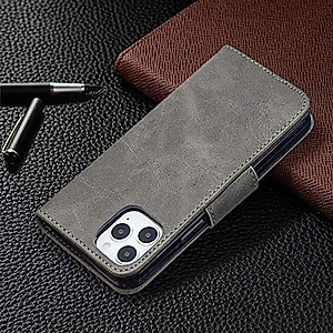 Glow Co., Ltd. iPhone 11 Pro Notebook Type Case with Strap, Gray, Tempered Glass & Stylus Pen Included 406-2-01
