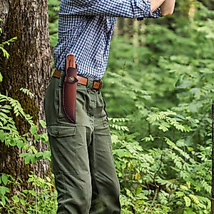 Leather Knife Sheath, Straight Knife Holster Knife Blade Cover Belt Knife Case for 3.7" Blade Knife