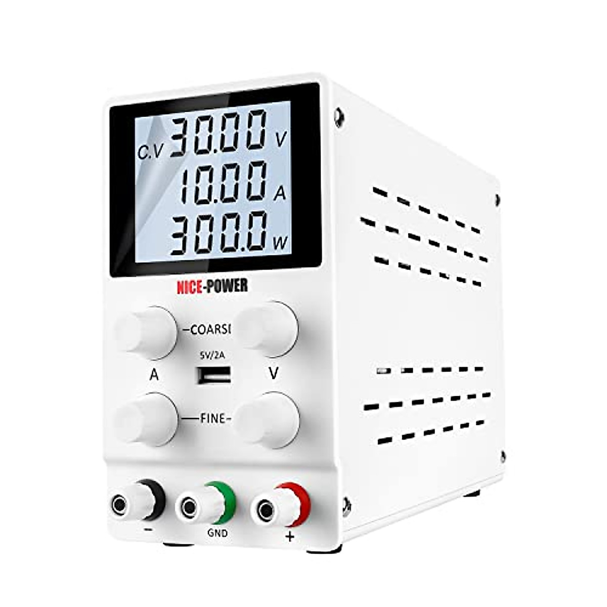 NICE-POWER Adjustable DC Lab Bench Power Supply Variable 4Digital Display Adjustable Regulated Switching Lab Bench Power Supply (30V/10A)