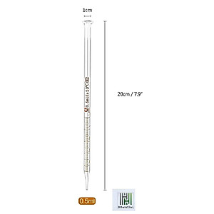 HIBATUL INC Glass Graduated Medicine Dropper Pipettes Lab Dropper Liquid Essential Oil Transfer with Rubber Cap and Scale (0.5ml)