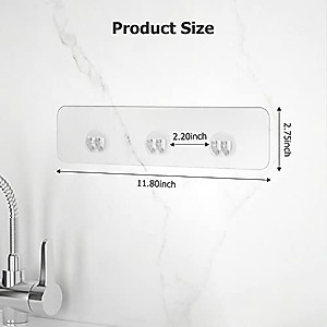 Comsmart Shower Caddy Adhesive Replacement, No Drilling Strong Stick 2 PCS Transparent Rectangle Shower Shelf Adhesive for Shower Caddy, Soap Holder, Bathroom Storage Shelves and Kitchen Racks